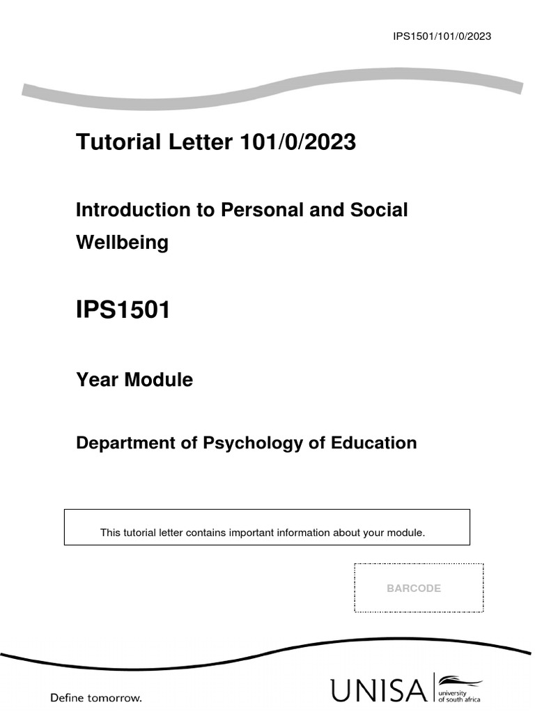 IPS1501: Personal and Social Wellbeing Guide | PDF | Libraries | Plagiarism