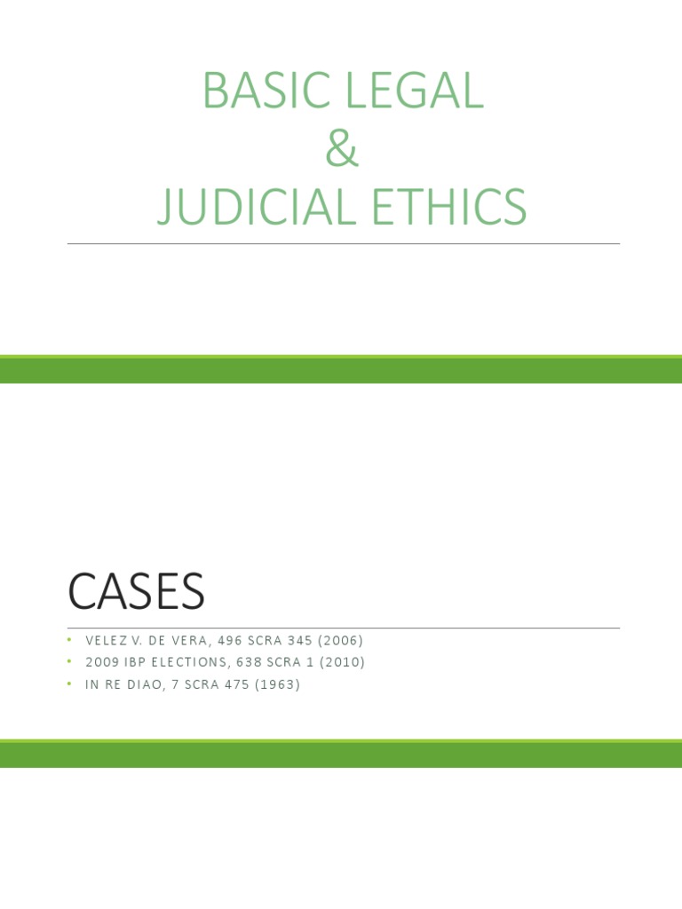 BASIC LEGAL & JUDICIAL ETHICS - The Legal Profession | PDF | Lawyer ...
