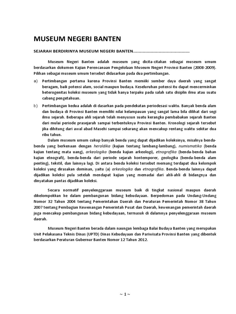 Museum Negeri Banten | PDF