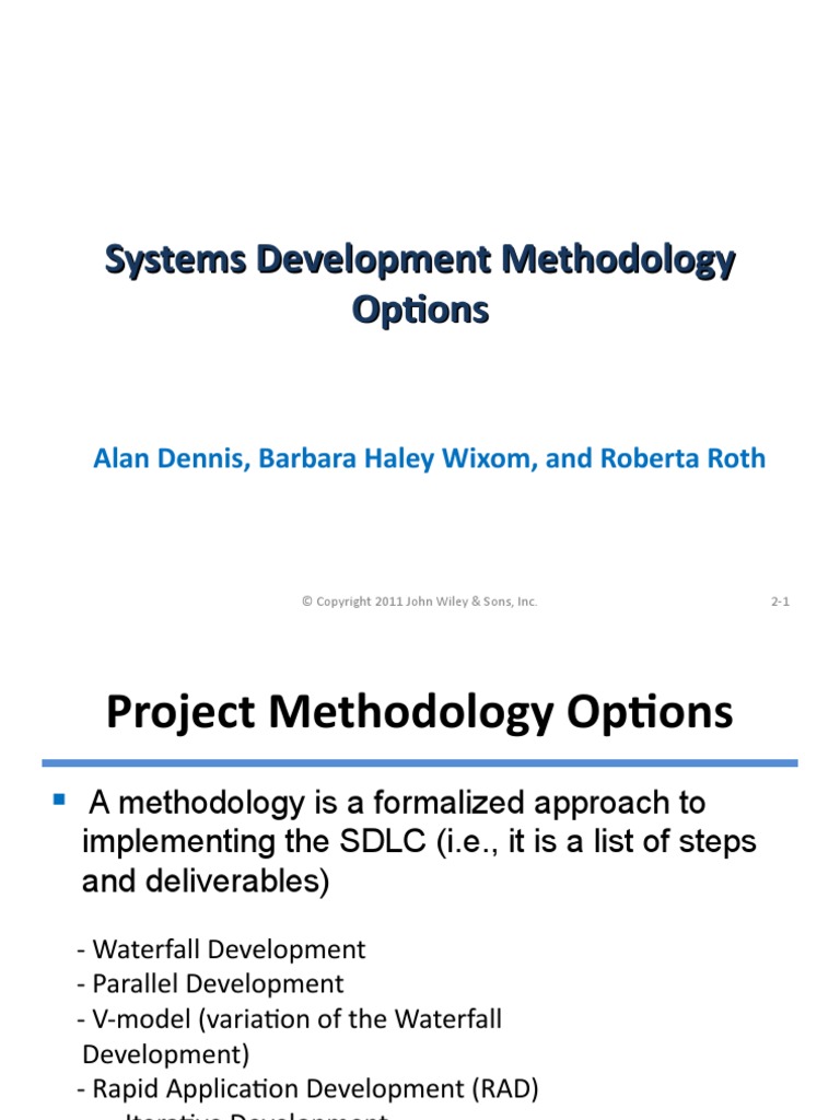 02-System Development Methodology Options | Download Free PDF ...