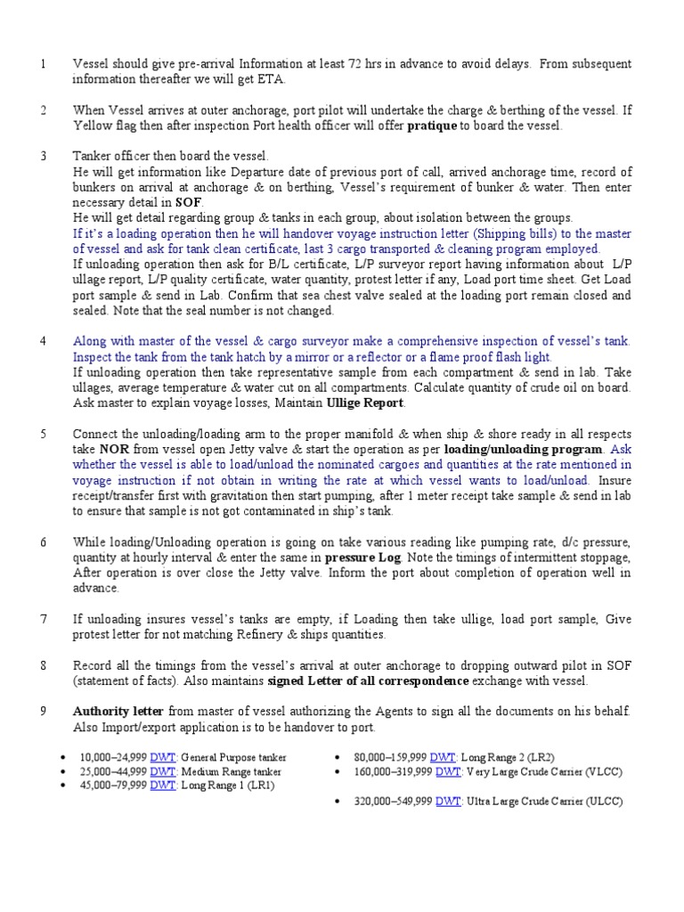 Tanker Operation Procedure | PDF | Oil Tanker | Ships