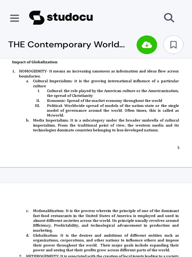 THE Contemporary World GE 3 Module Final - UNIT I. INTRODUCTION TO ...