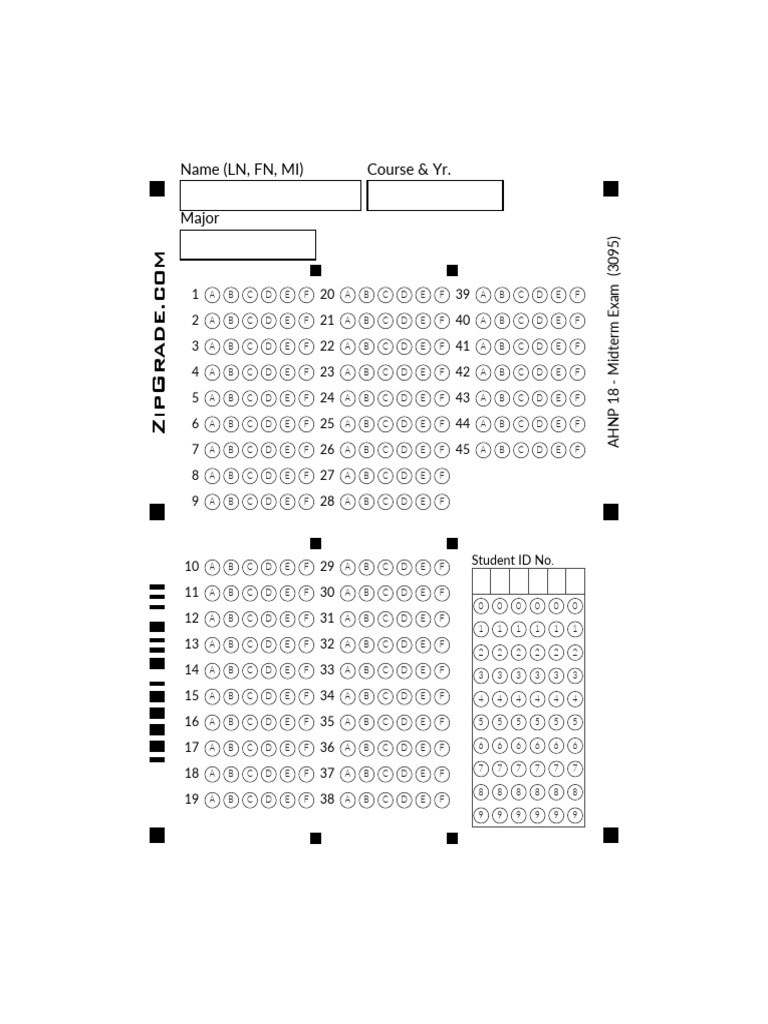 Student Exam Answer Sheet | PDF