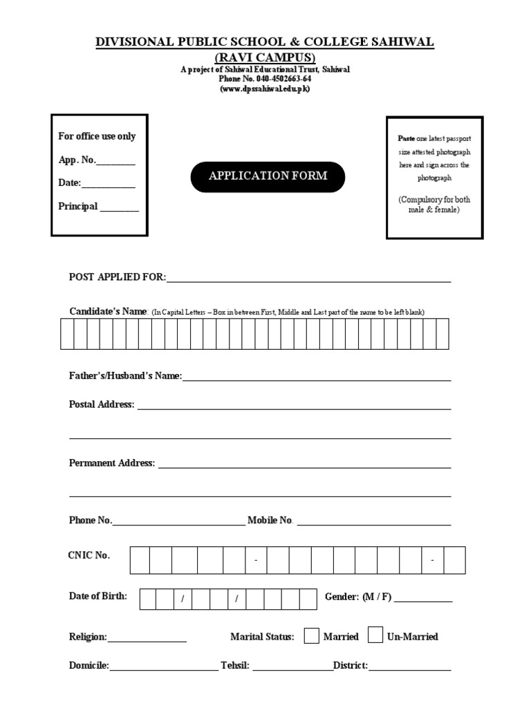 Job Application Form 2023 | PDF