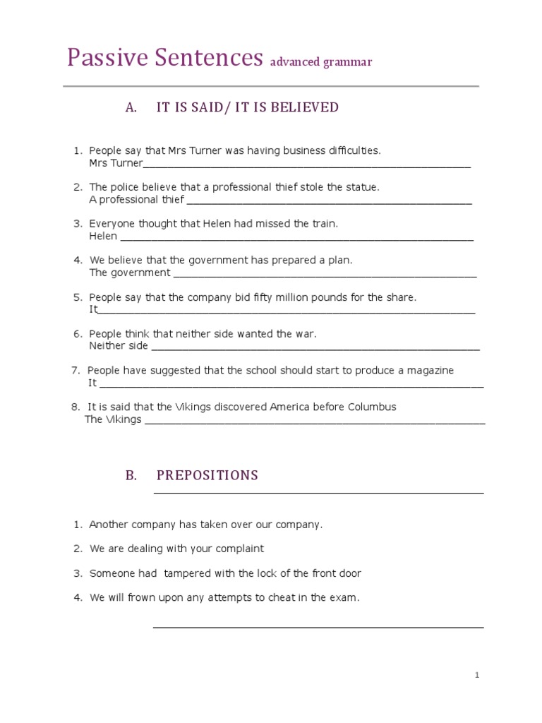 Advanced Passive Sentence Structures | PDF