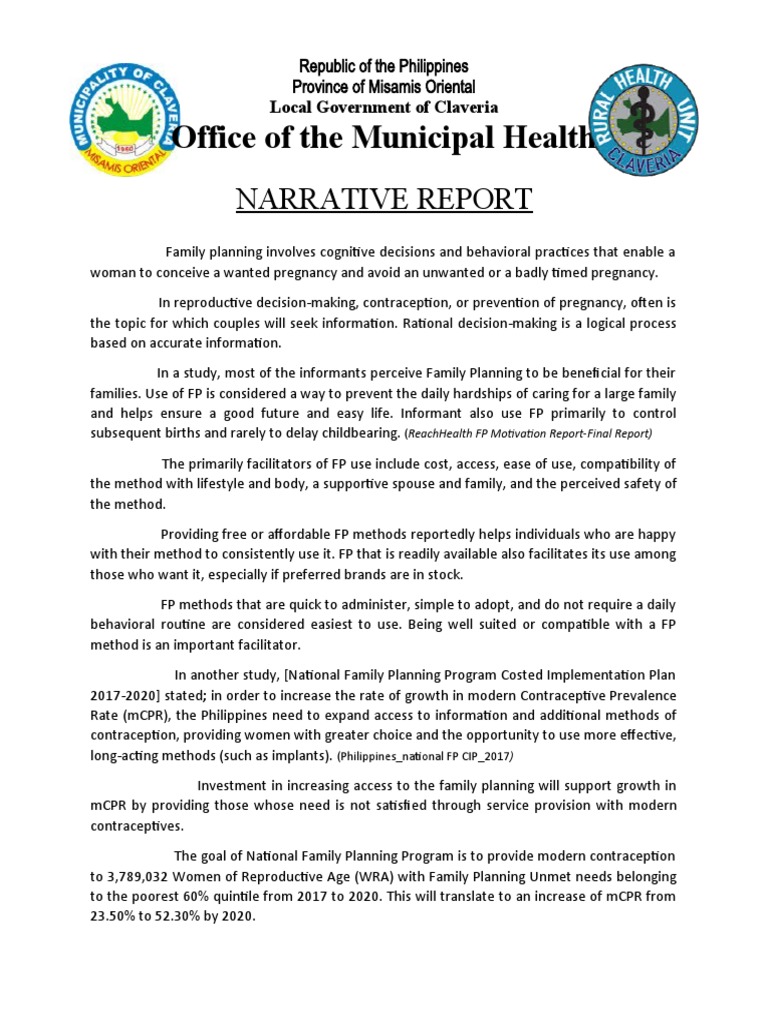 NARRATIVE REPORT PSI jacu | PDF | Birth Control | Family Planning
