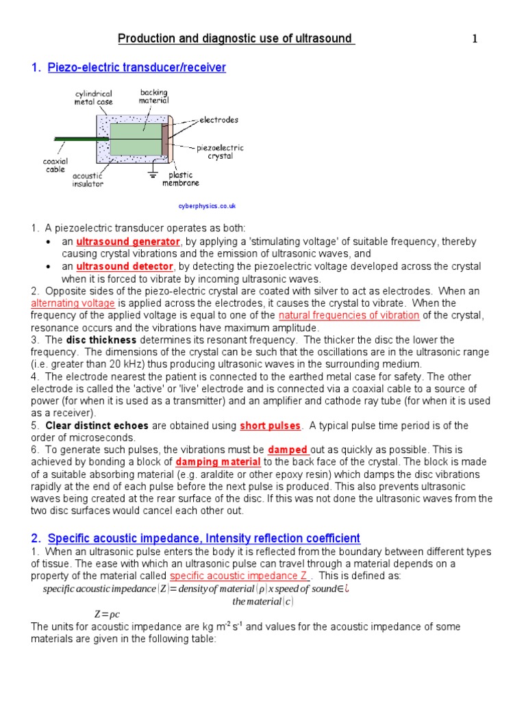 Ultrasound Production and Applications | PDF | Ultrasound ...