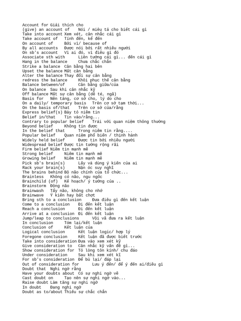 Unit 2 Collocations | PDF