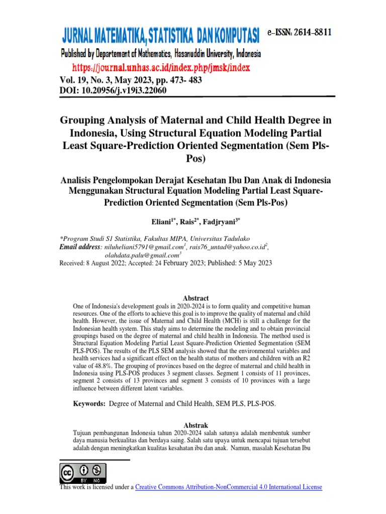 Pengelompokan Derajat Kesehatan Dengan PLS POS | PDF | Structural ...