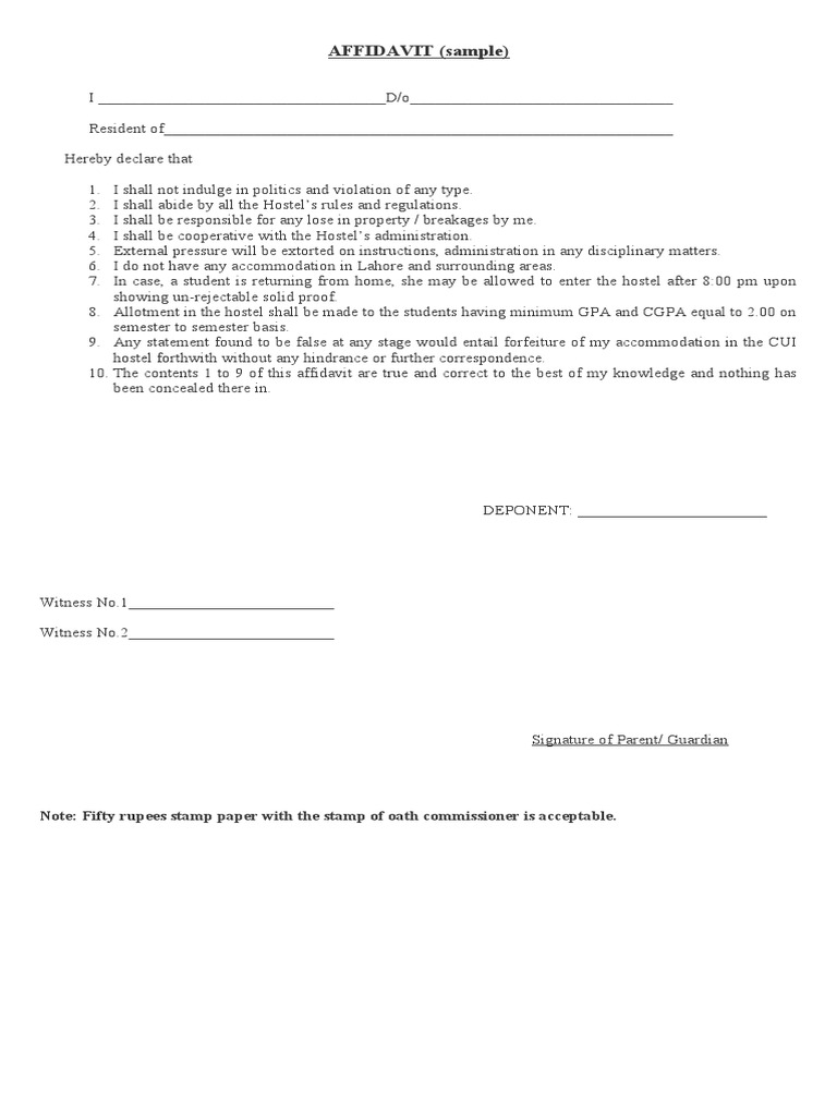 Affidavit Sample GH | PDF