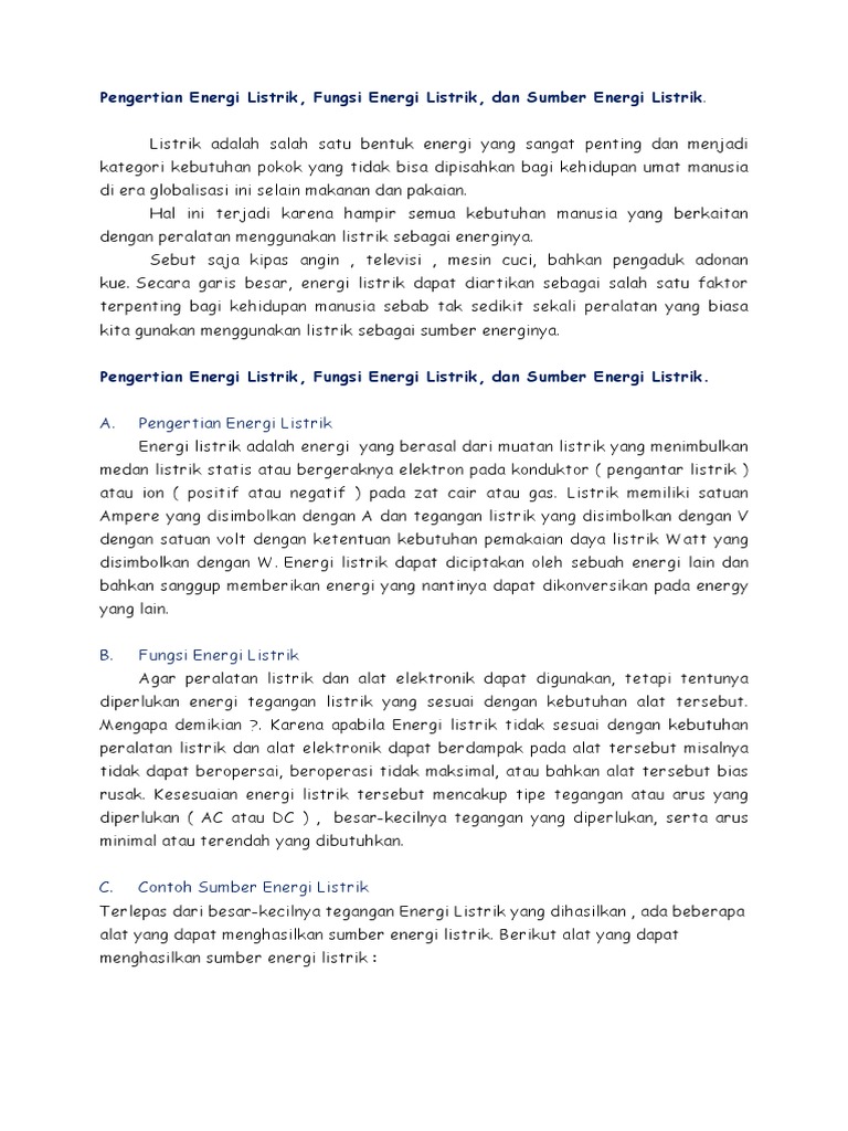 Materi Energi Listrik - PDF | PDF