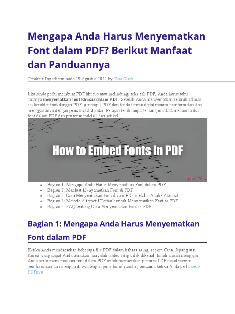 Mengapa Anda Harus Menyematkan Font Dalam PDF | PDF