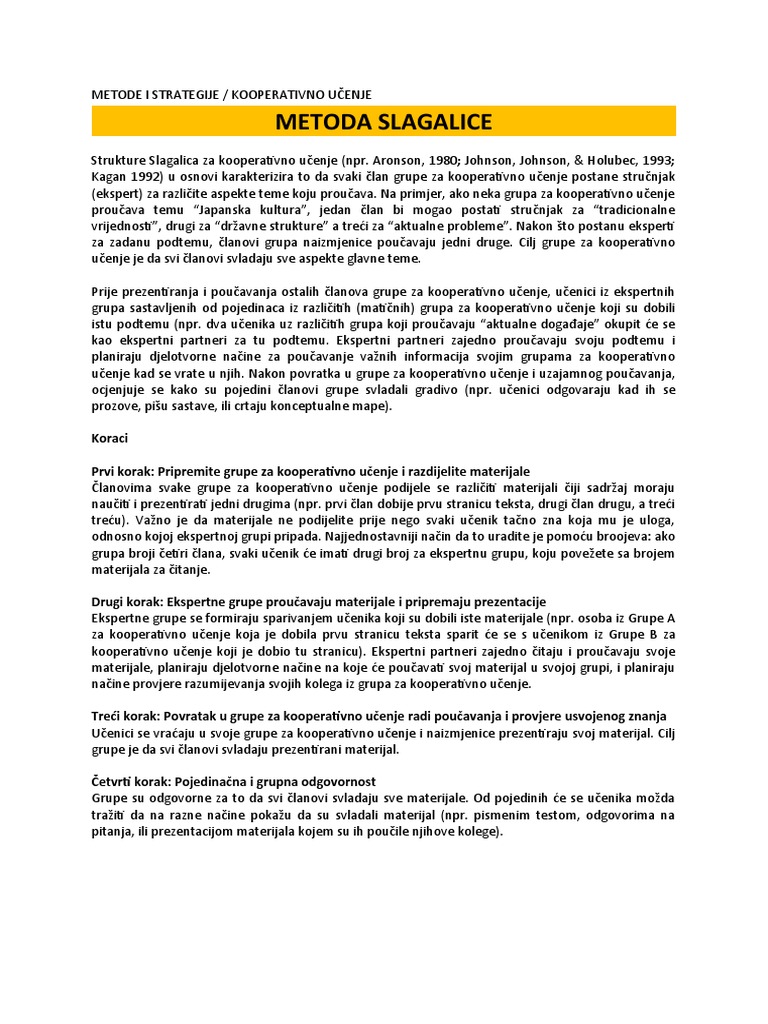 Metoda Slagalice | PDF