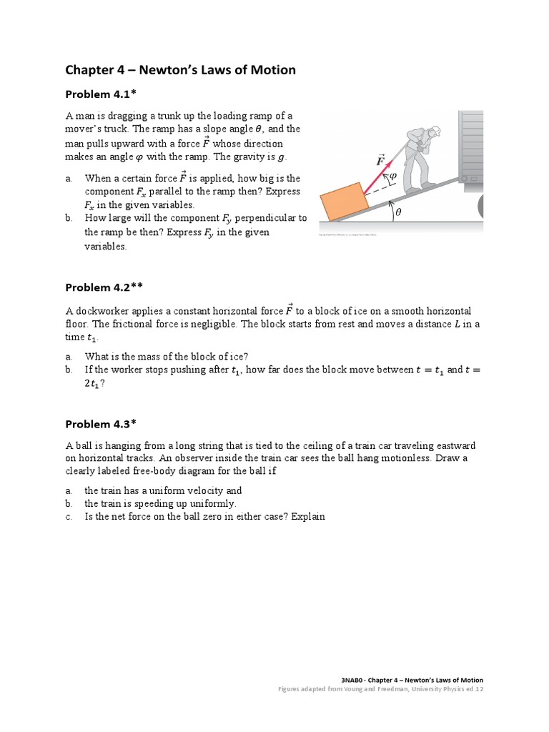 3NAB0 - Problems Chapter 4 | PDF | Force | Newton's Laws Of Motion