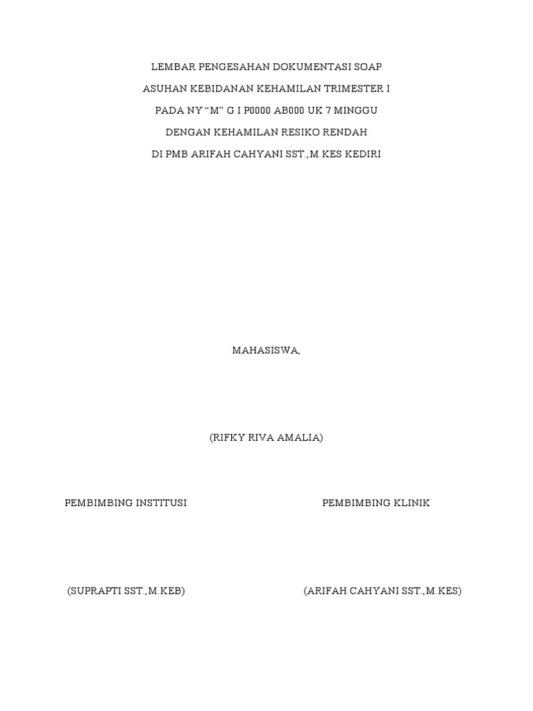 Lembar Pengesahan Dokumentasi Soap TM I | PDF