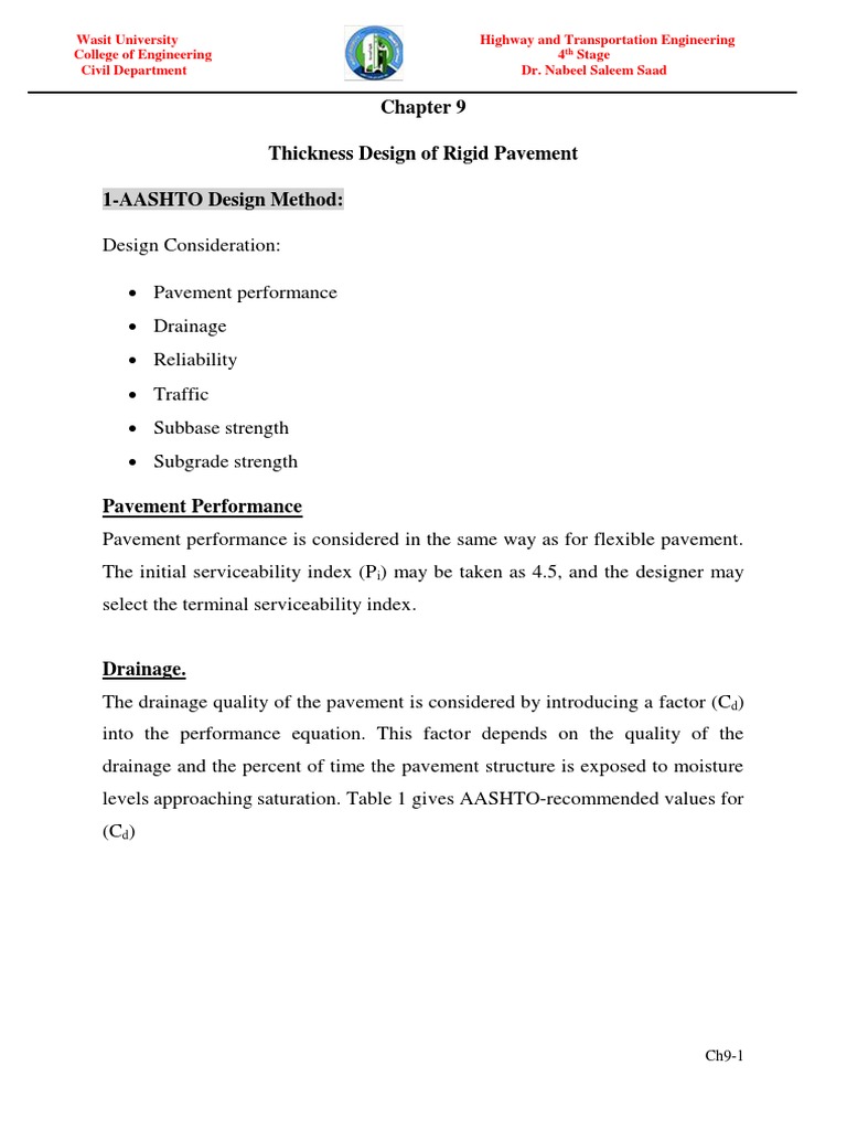 Chapter 9 - Rigid Pavement - Final Version | PDF | Road Surface | Concrete