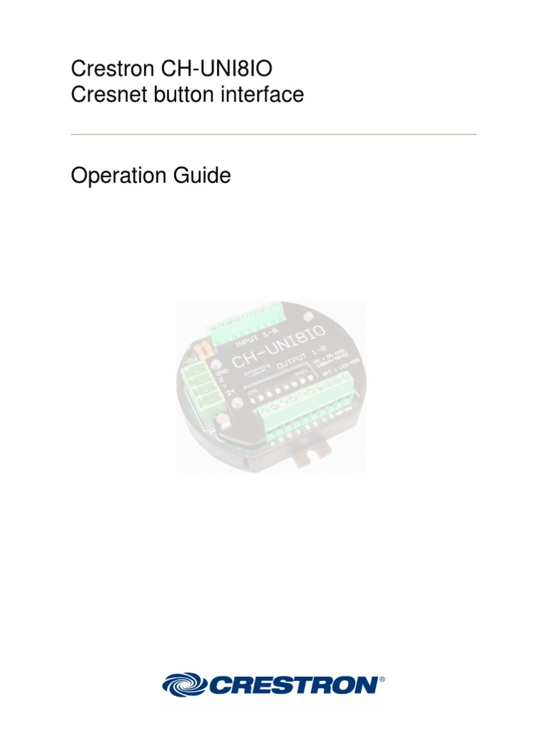 Crestron CH-UNI8IO Cresnet Button Interface | PDF | Light Emitting ...