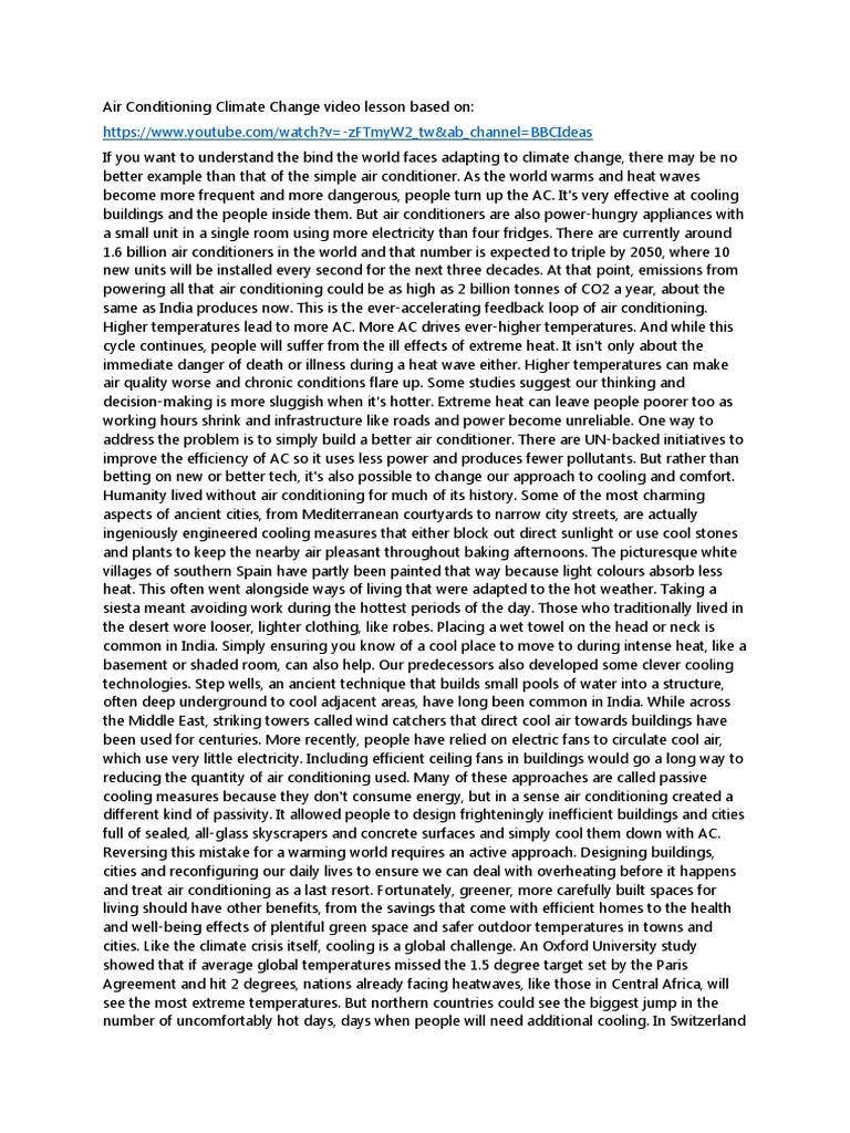 Air Conditioning Climate Change | PDF | Air Conditioning | Climate Change