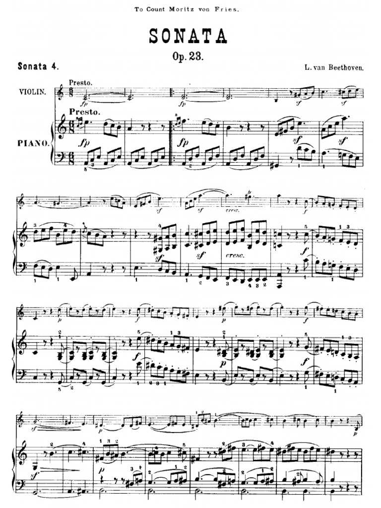 Beethoven Violin Sonata 4 Score | PDF