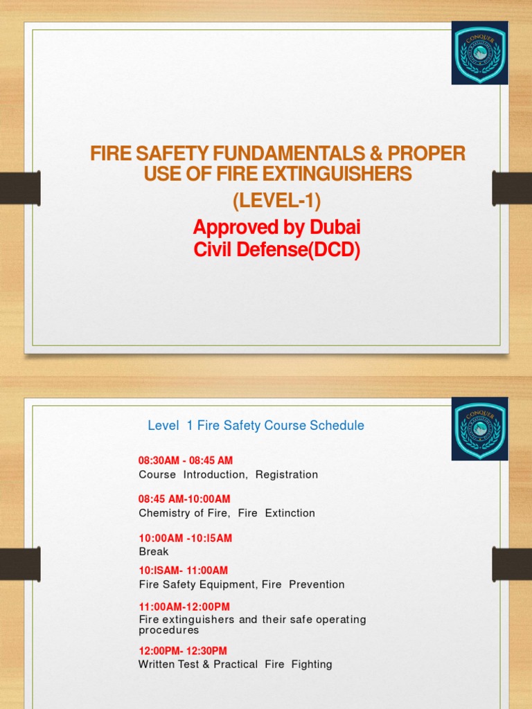 Course Outline FIRE TRAINING Level 1 | PDF