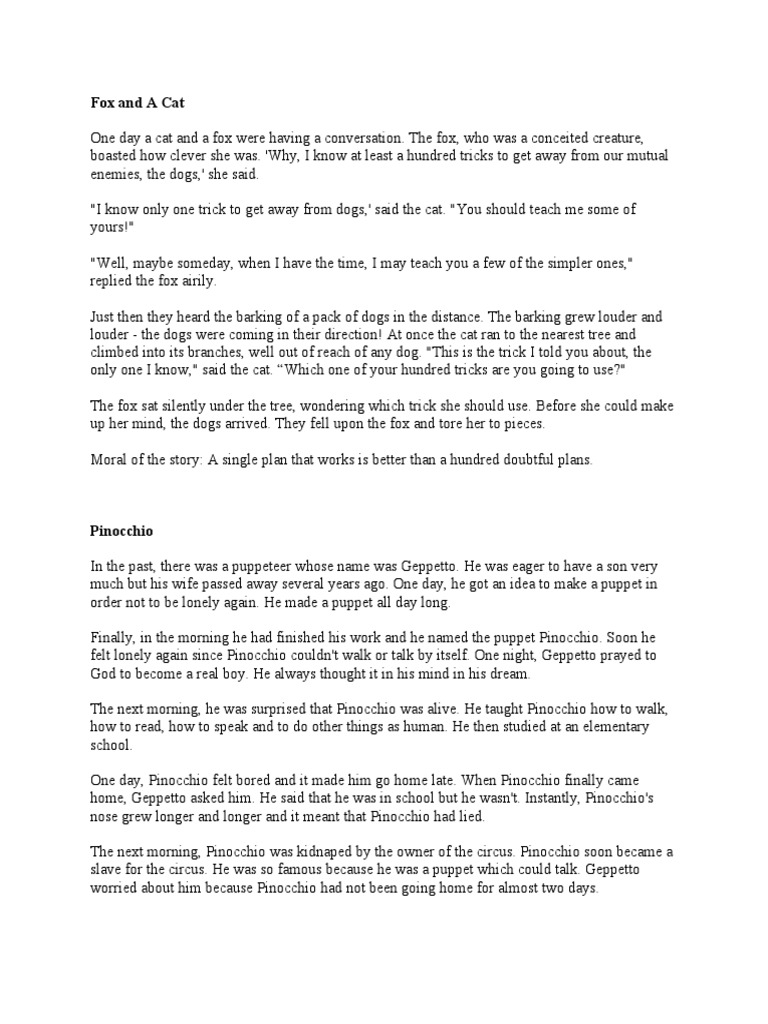 Story Telling | PDF | Pinocchio