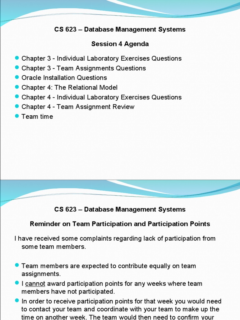 DBMS Session 4 Notes | PDF | Relational Model | Relational Database