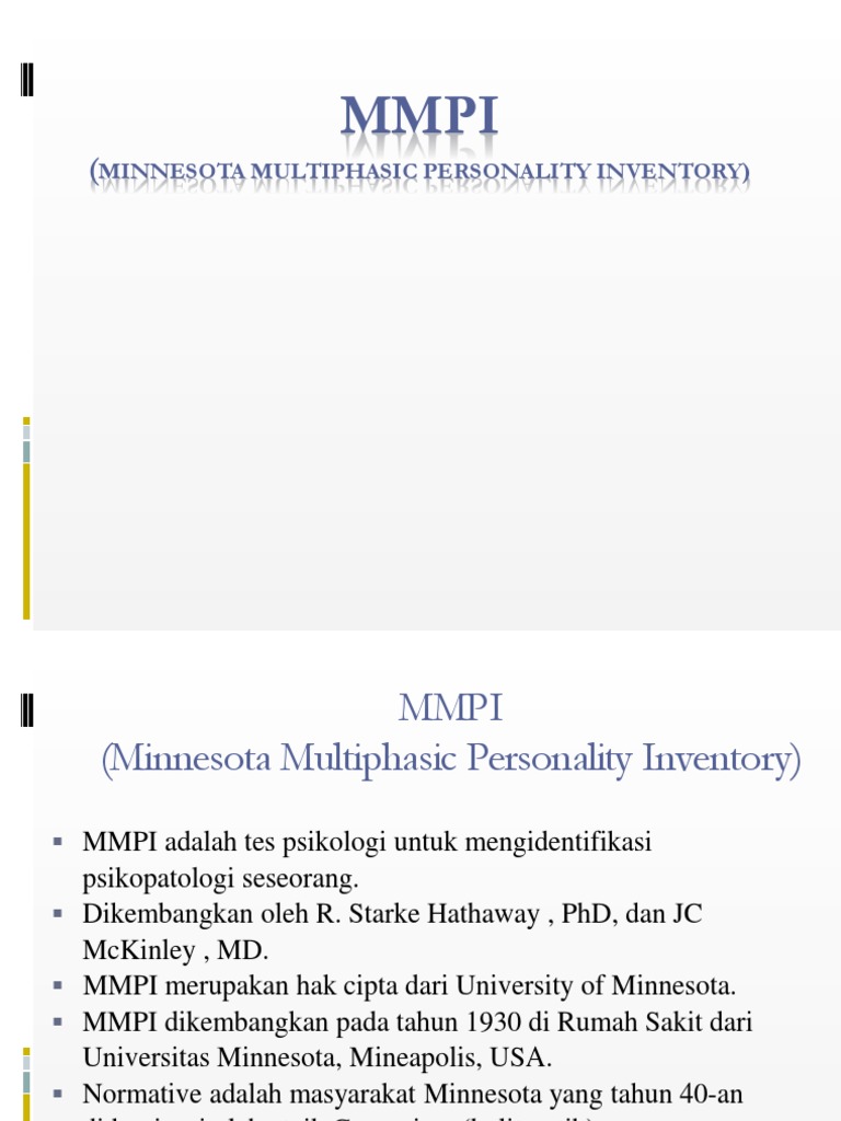 Panduan Lengkap MMPI dan Interpretasinya | PDF