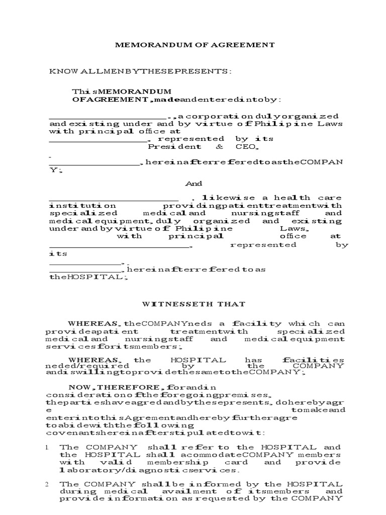 Moa Hmo Sample | Download Free PDF | Hospital | Health Economics