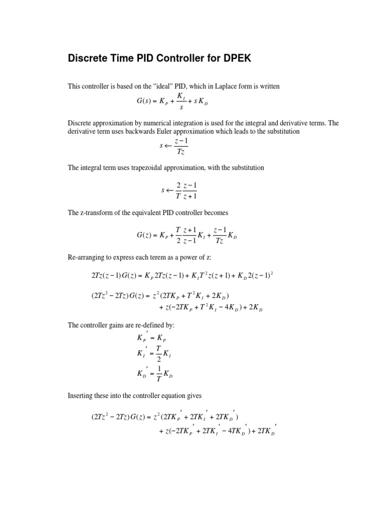 Discrete PID Controller | PDF | Functions And Mappings | Differential Calculus