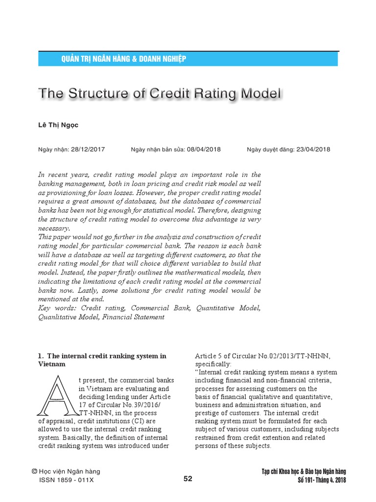 Credit Rating Model | Download Free PDF | Quantitative Research | Banks