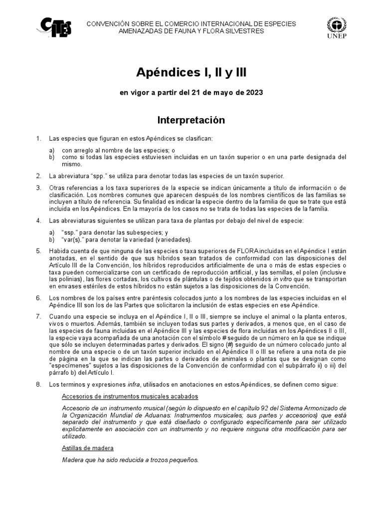 CITES Appendices 2023 05 21 | PDF | Mamíferos