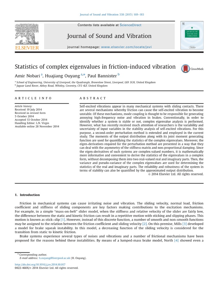 (Important) Statistics of Complex Eigenvalues in Friction Induced ...