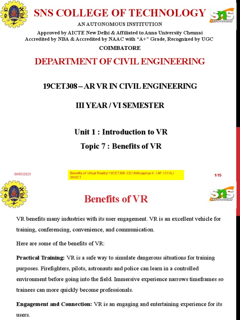 BEnefits of VR | PDF | Virtual Reality | Computing