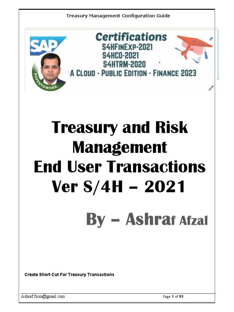 SAP-TRM-Enduser Manual 1 | PDF | Interest | Cash