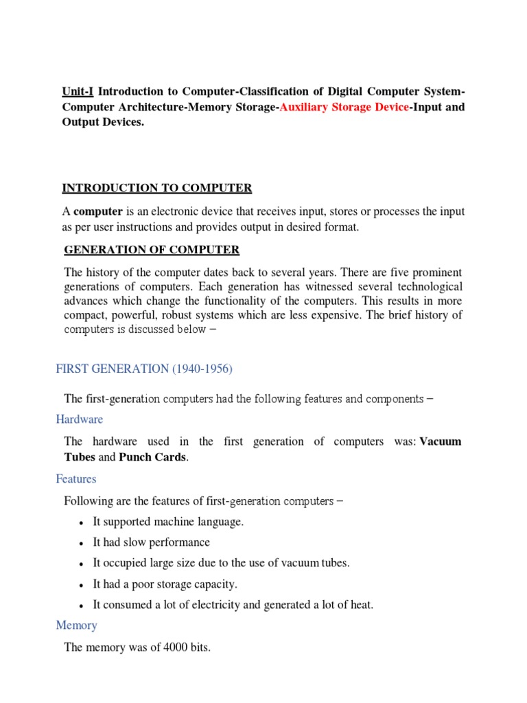 Computer Unit 1 And 2 Pdf
