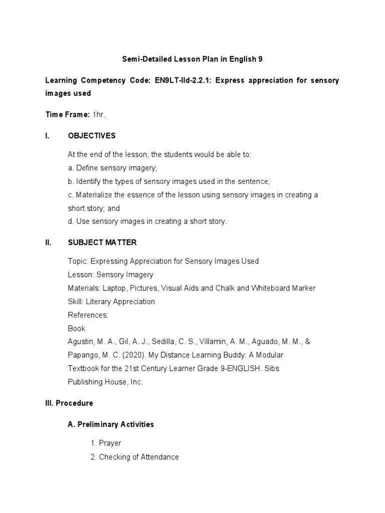 4as Lesson Plan | PDF