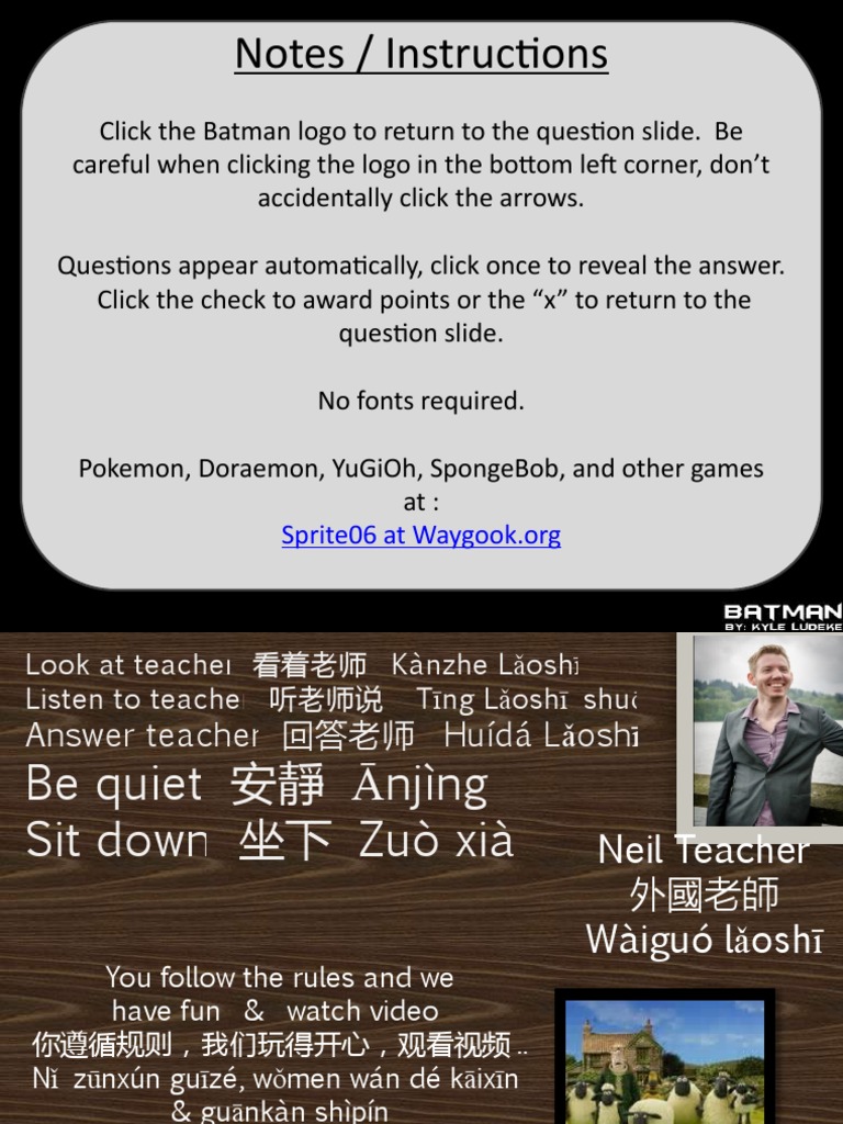 Batman PPT Bomb Game | PDF | Batman | Dc Comics