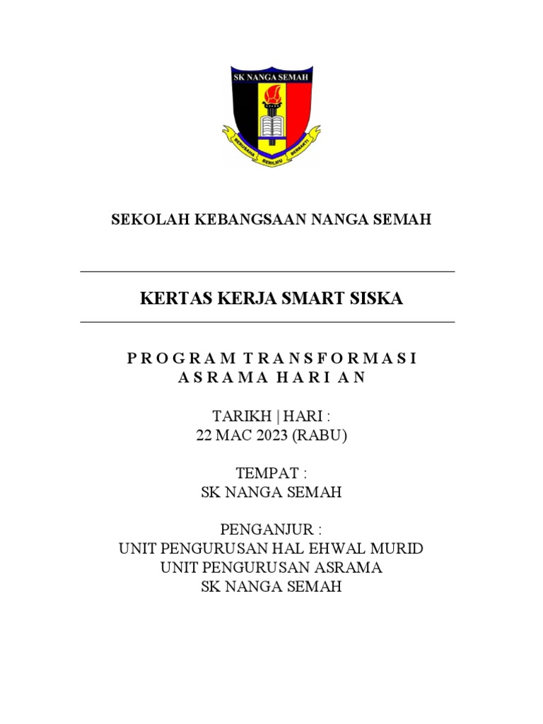 Kertas Kerja Program Smart Siska | PDF