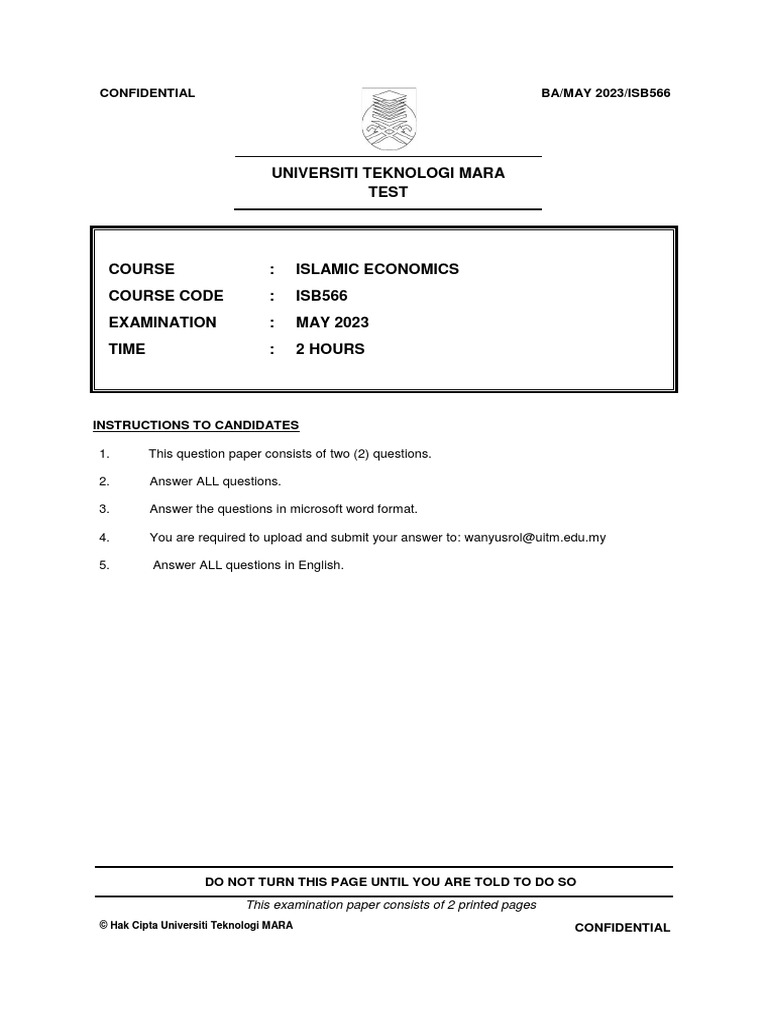 Isb Test May 2023 | PDF
