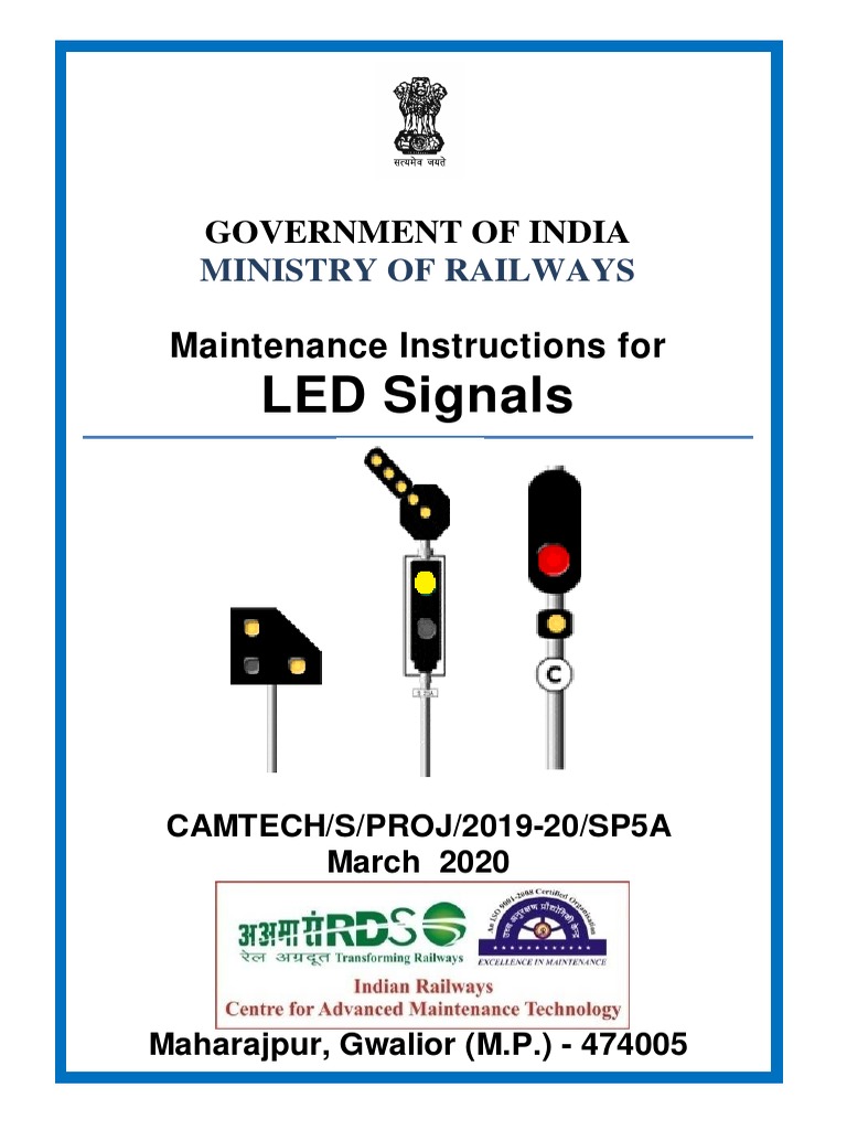 Maintenance of LED Signals in Railways | PDF | Light Emitting Diode ...