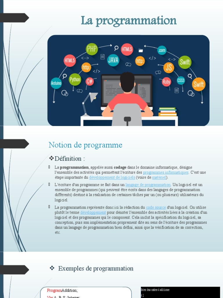 La Programmation | PDF | Programmation informatique | Langage de programmation