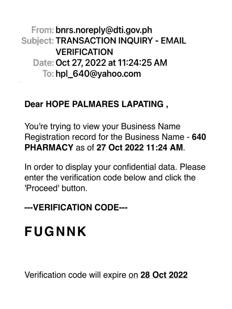 Transaction Inquiry - Email Verification | PDF