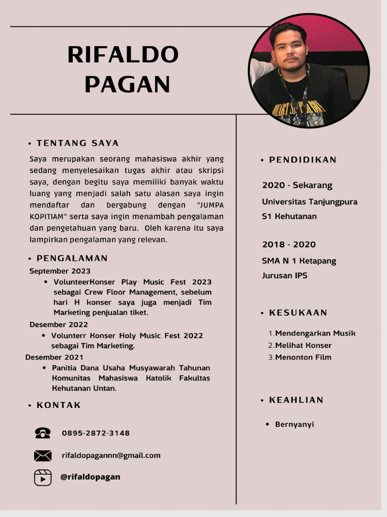 CV - Rifaldo Pagan. | PDF