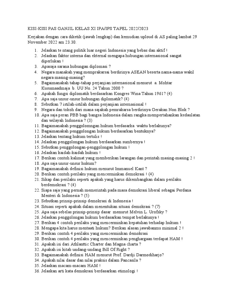 Kisi Kisi PKN Pas | PDF