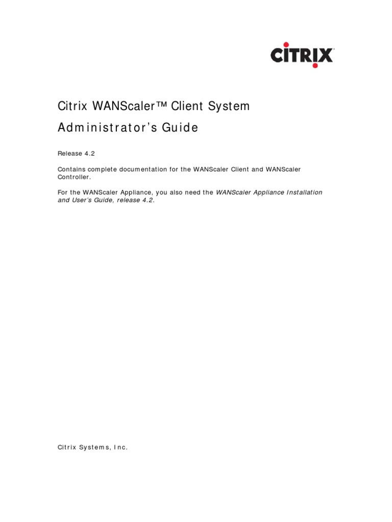 WANScaler Client System Guide 070907 | PDF | Home & Garden | Computers