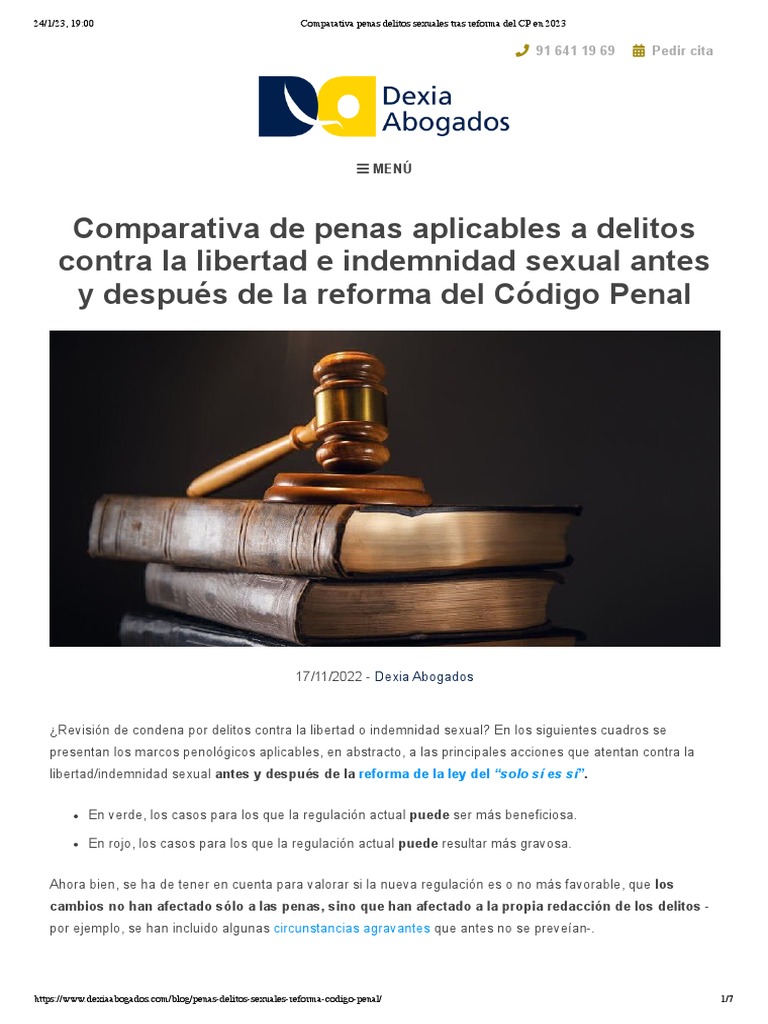 Comparativa Penas Delitos Sexuales Tras Reforma Del CP en 2023 | PDF | Sexo y la ley | Derecho penal