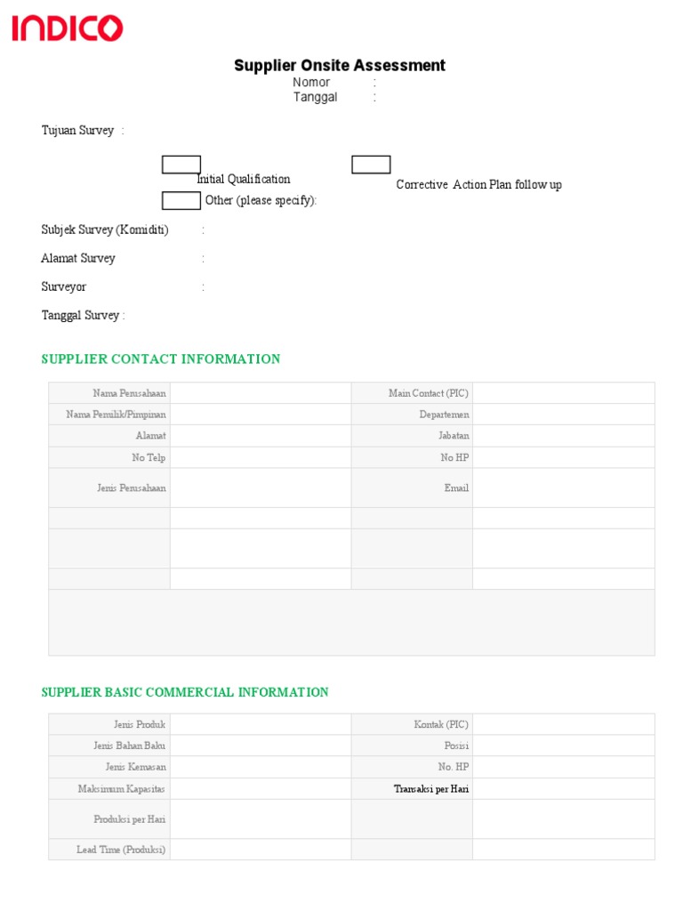 Standard Factory Audit Checklist Template | PDF
