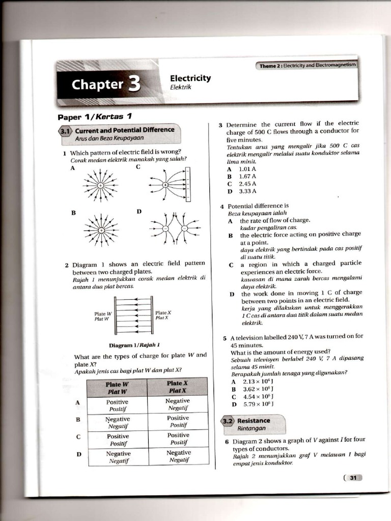 Fizik Form 5 Bab 3 Latihan Elektrik Part 2 | PDF