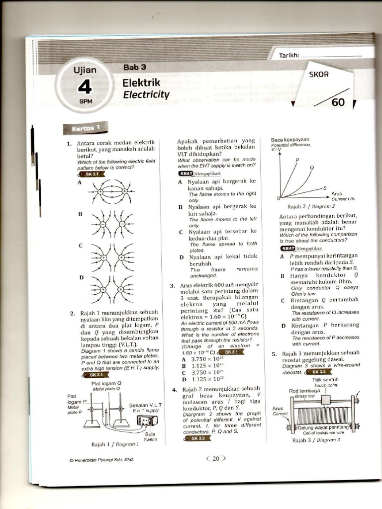 Fizik Form 5 Bab 3 Latihan Elektrik Part 3 | PDF
