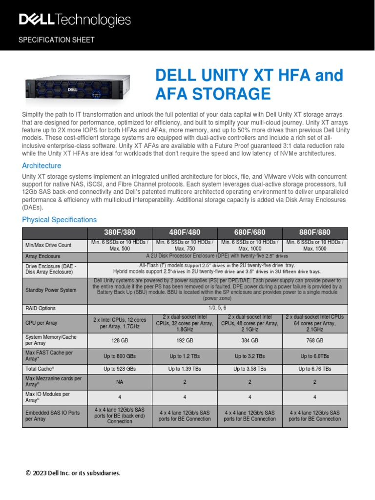 Dell Unity XT Storage Overview | PDF | Solid State Drive | Alternating ...